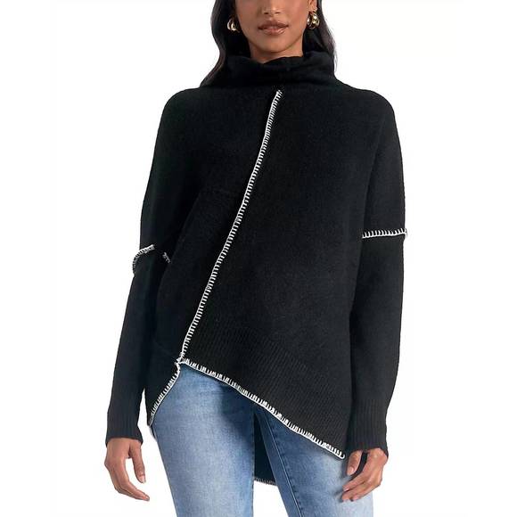 Elan | Sweaters | New Elan Long Asymmetrical Front Sweater In Black ...